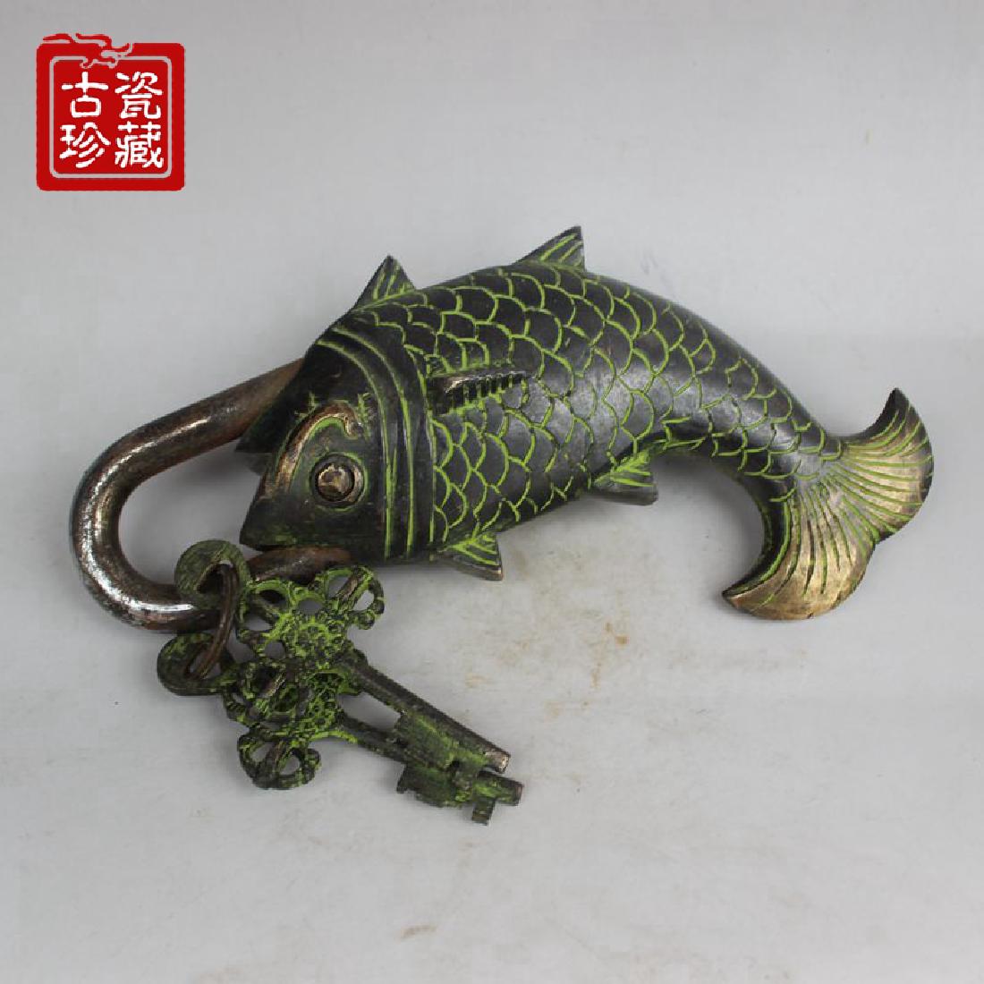 Chinese Antique Brass Lock & Keys