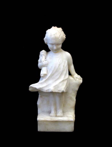 E Battaglia Firenze Alabaster Sculpture Girl W Doll
