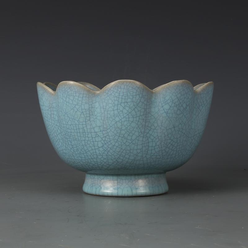 Chinese Song Dynasty Ru Ware Blue Glazed Porcelain Lotus Flower Bowl ...
