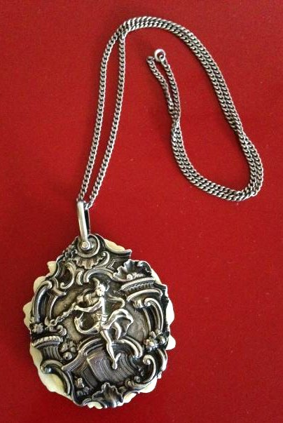 Antique 1800's Sterling Silver Dance Card w/ Centaur