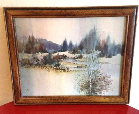 Winter Lake Scene by Pat Denman, Framed Offset - Sep 15, 2018 ...