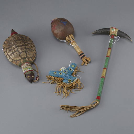 Group Of 4 Beaded Native American Ritual Objects