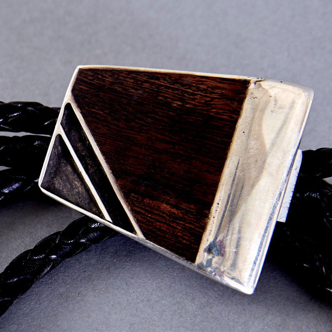 John Begay Navajo White Hogan Sterling And Iron Wood