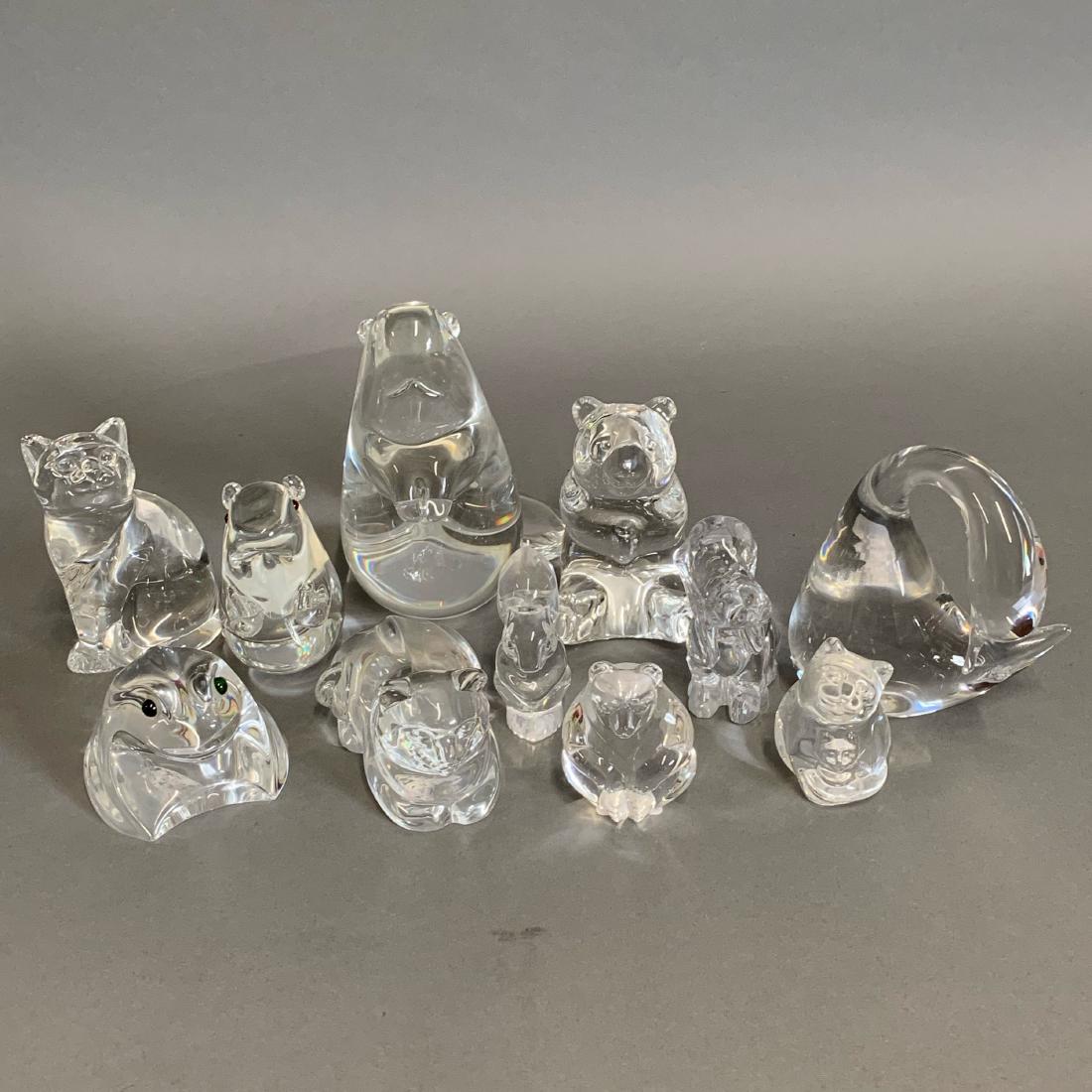 Group Of 11 Steuben And Daum Nancy Glass Animal F