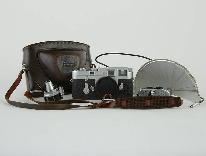 Leica M3 Camera Body W/ Viewfinder And Flash
