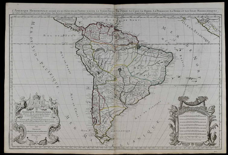 Hubert Jaillot Map South America 1719