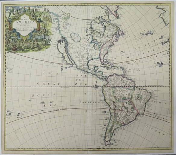 John Senex Map Of North And South America 1719 17
