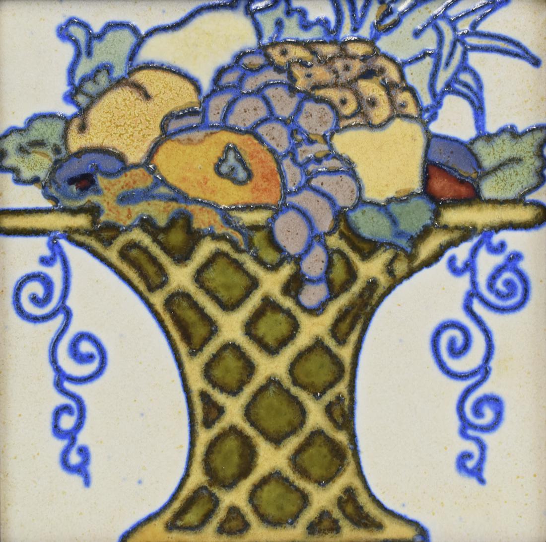 Flint Faience Tile In Dard Hunter Frame