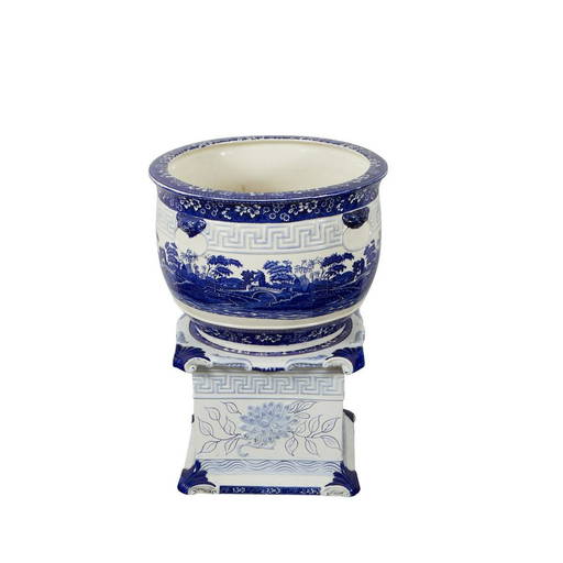 Copeland Transferware Jardiniere/Fishbowl w/ Stand (#0545) on Jun 16 ...