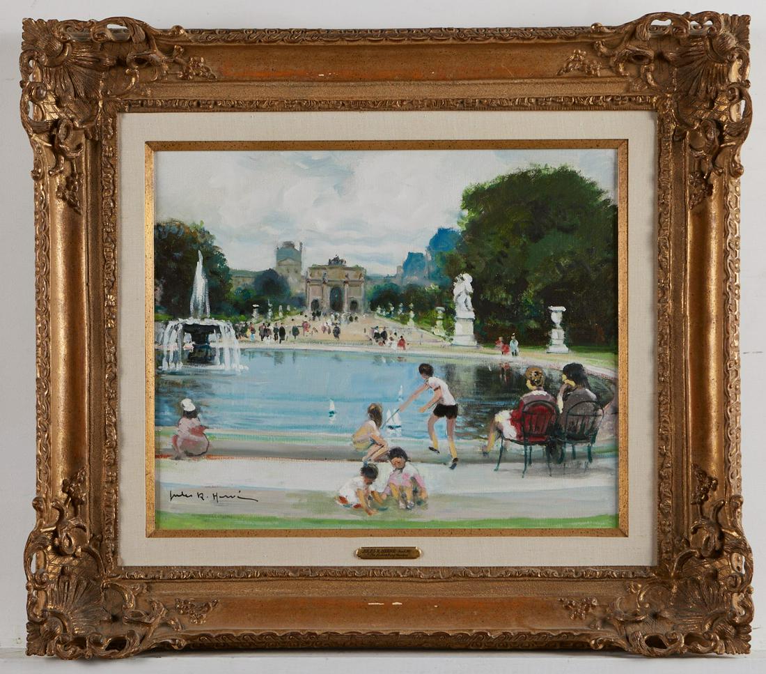 Jules R. Herve Le Jardin Des Tuileries Painting