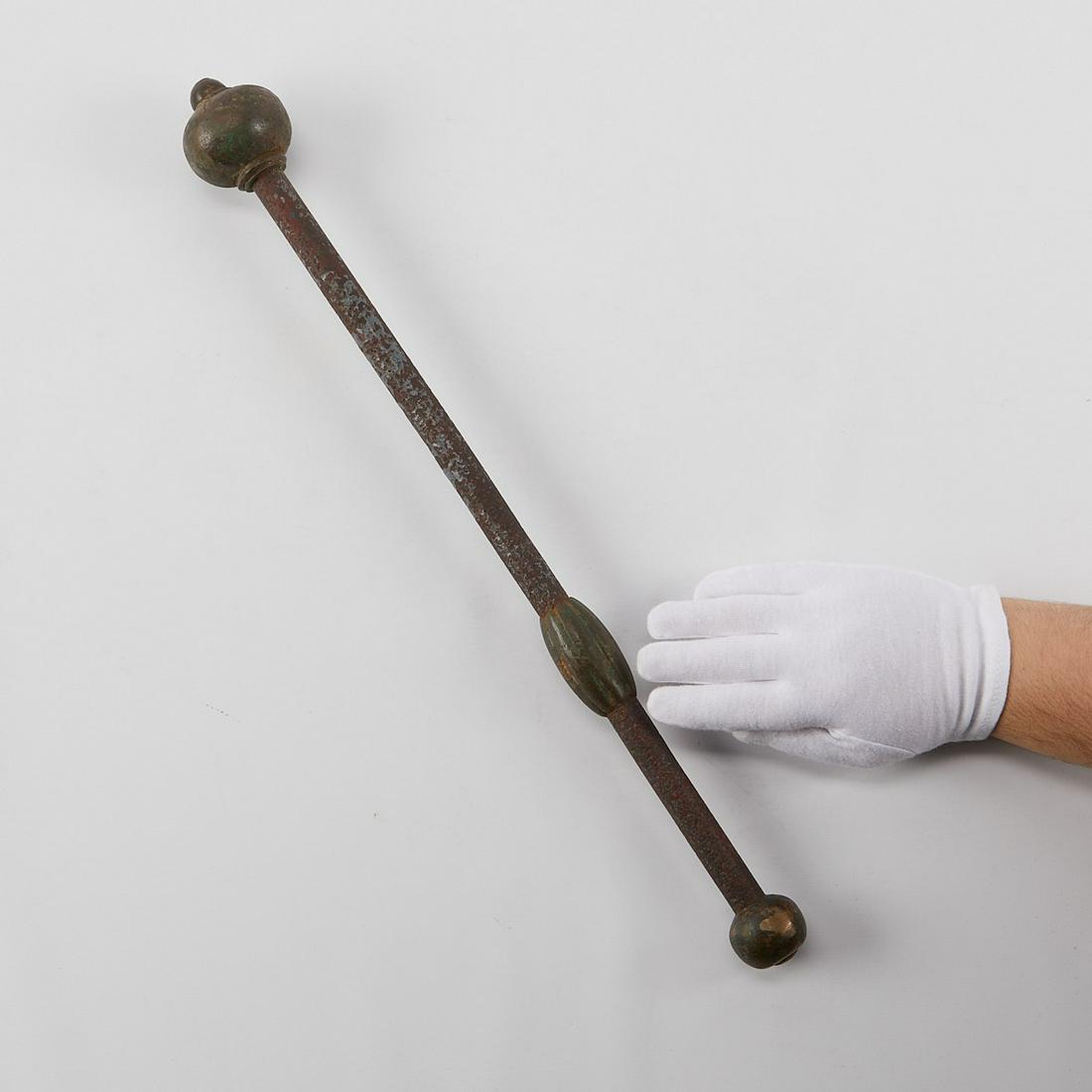 Chinese Song Dynasty Iron & Bronze Mace Or Chui