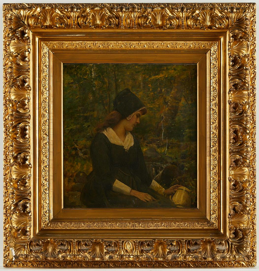 Douglas Volk Painting Portrait Of A Woman