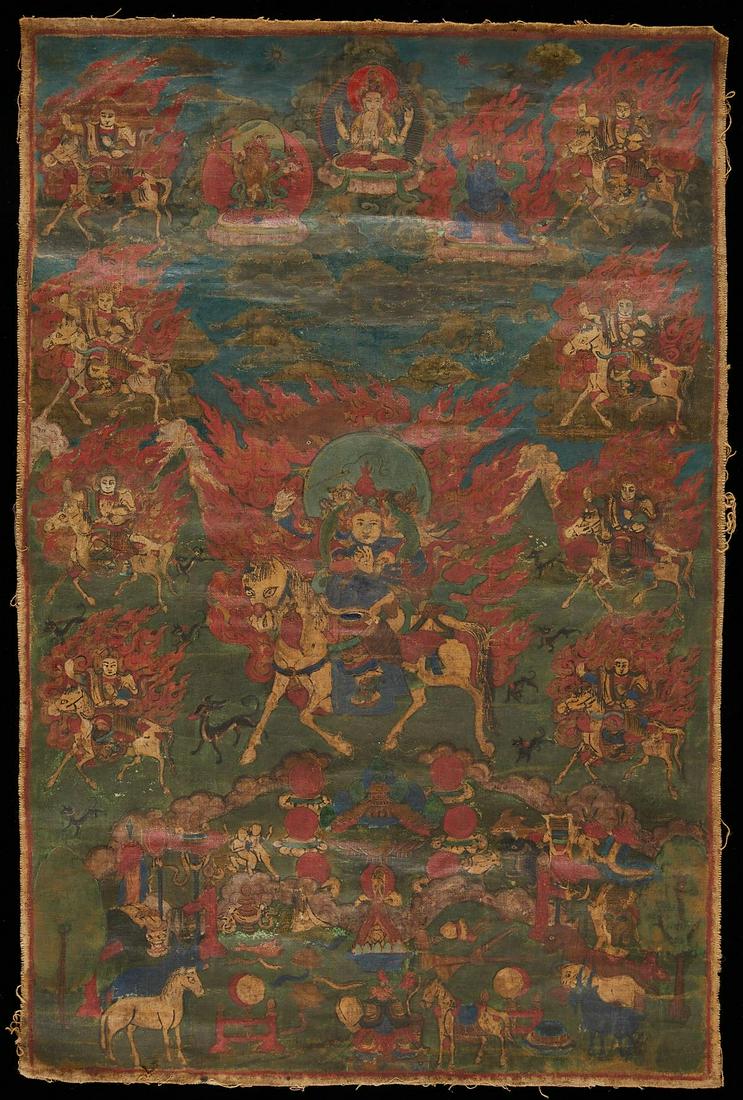 19th C. Tibetan Achi Chokyi Drolma Thangka Auction
