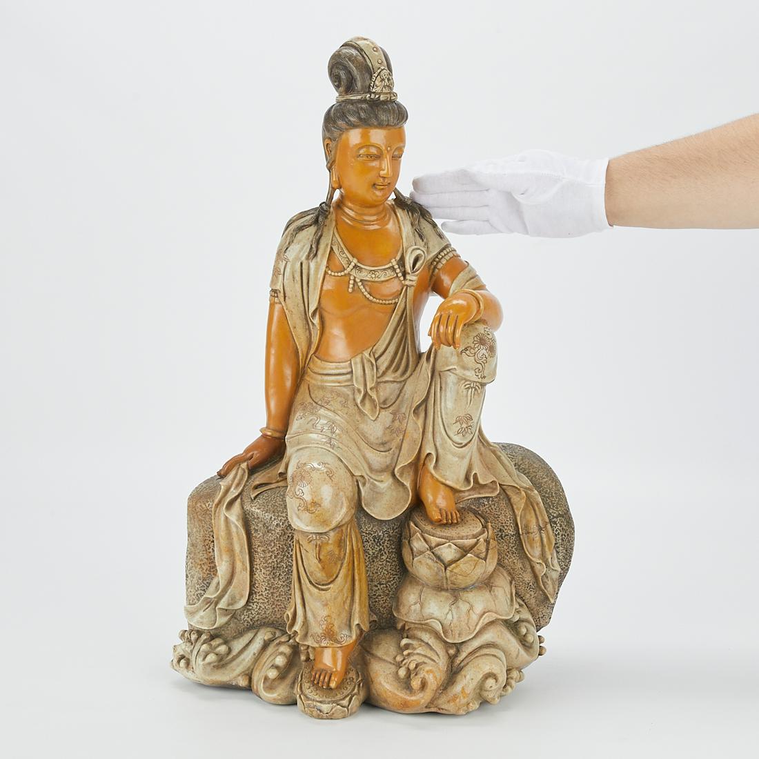 Large Important Soapstone Guanyin Ex. Prince Duan Auction