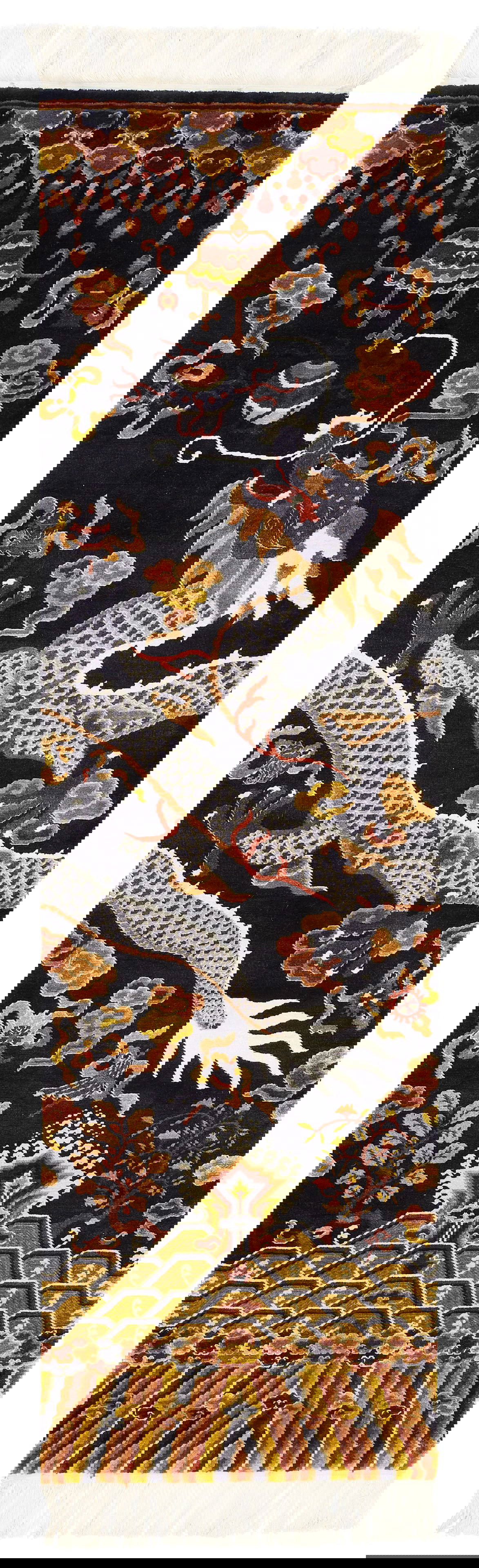 20th C. Chinese Silk Runner Rug Auction