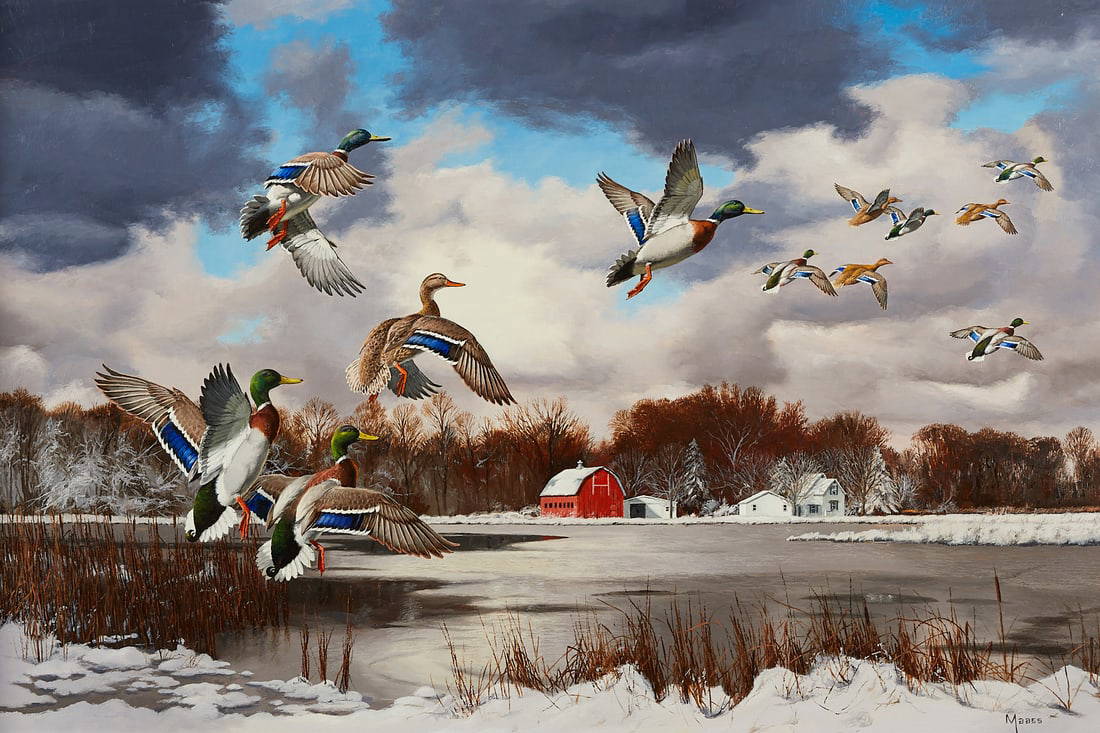 David Maass "season's End: Mallards" Painting Auction