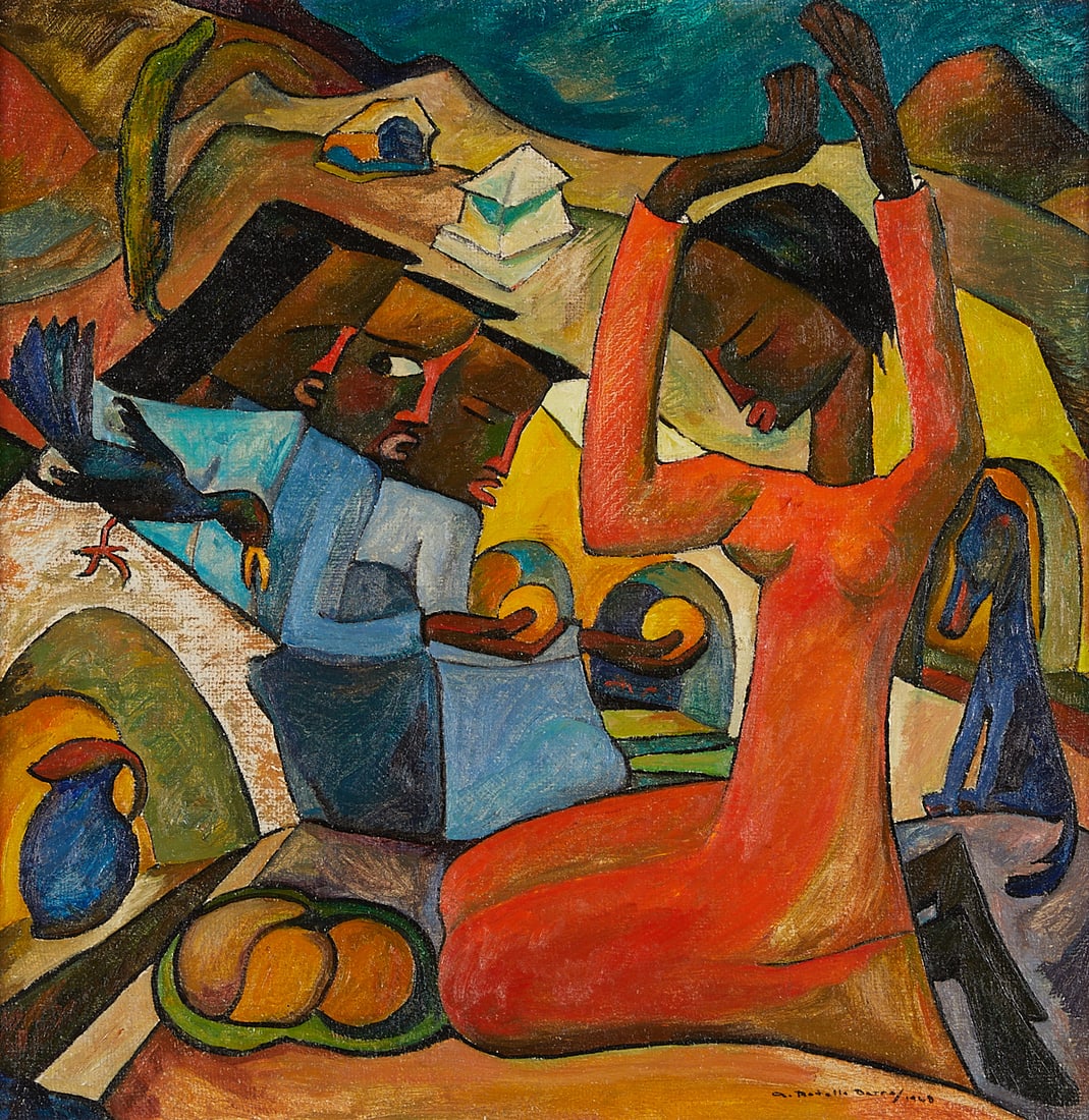 Angel Botello "the Dead Also Eat" Painting 1948