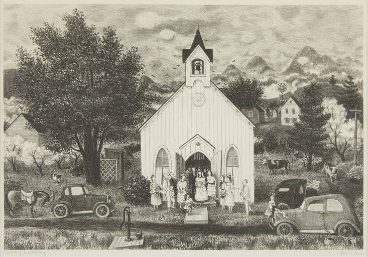 Doris Lee "country Wedding" Lithograph 1942