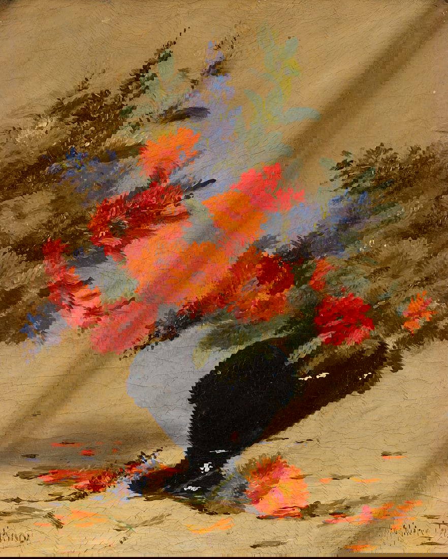 Hippolyte-pierre Delanoy Still Life Oil Painting Auction