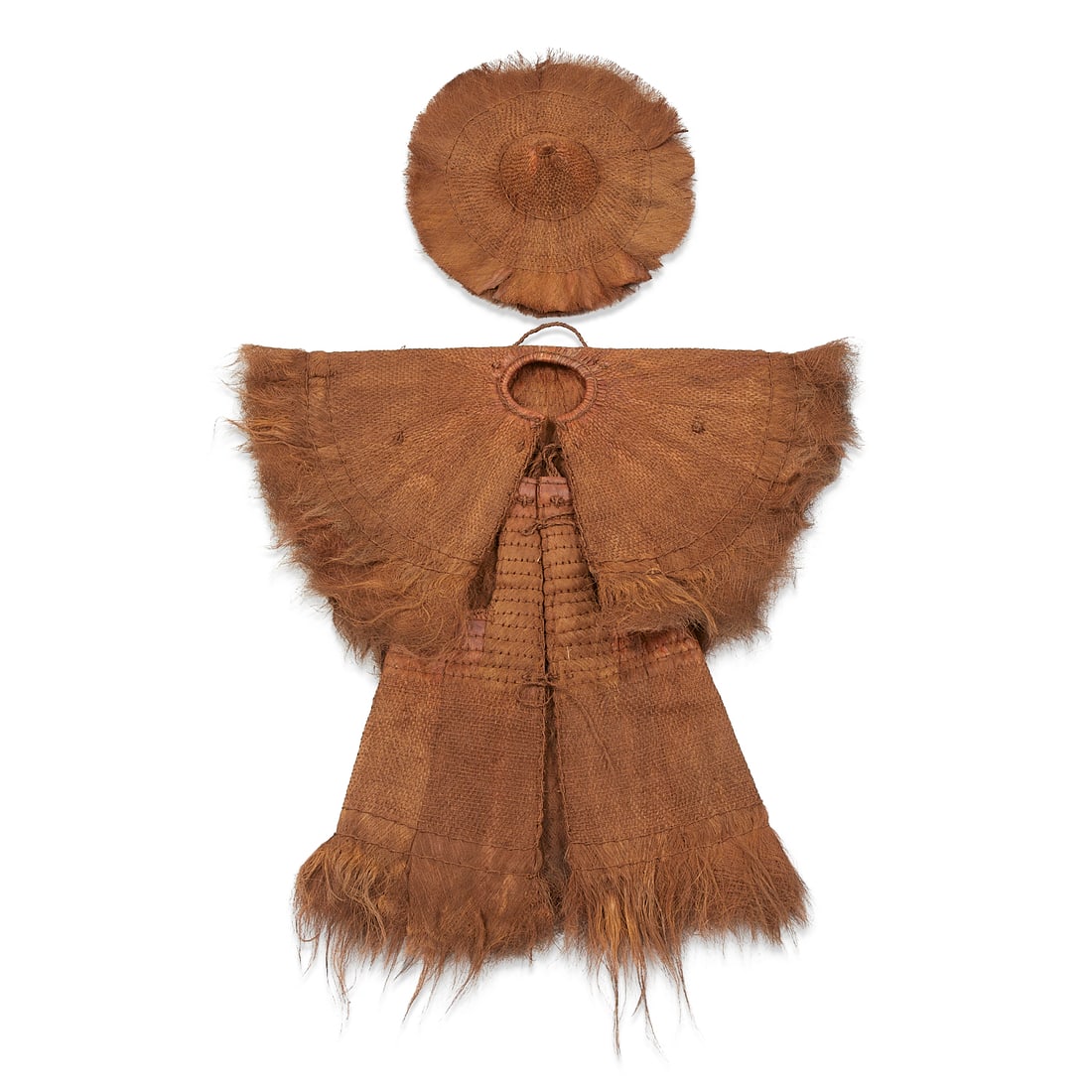 20th C. Japanese Straw Cape Mino And Hat Auction