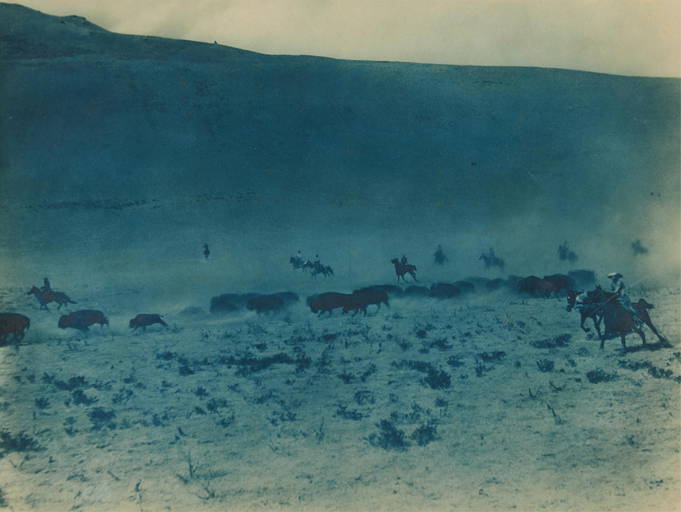 Edward Curtis Blue Tone Gsp Cowboys & Bison