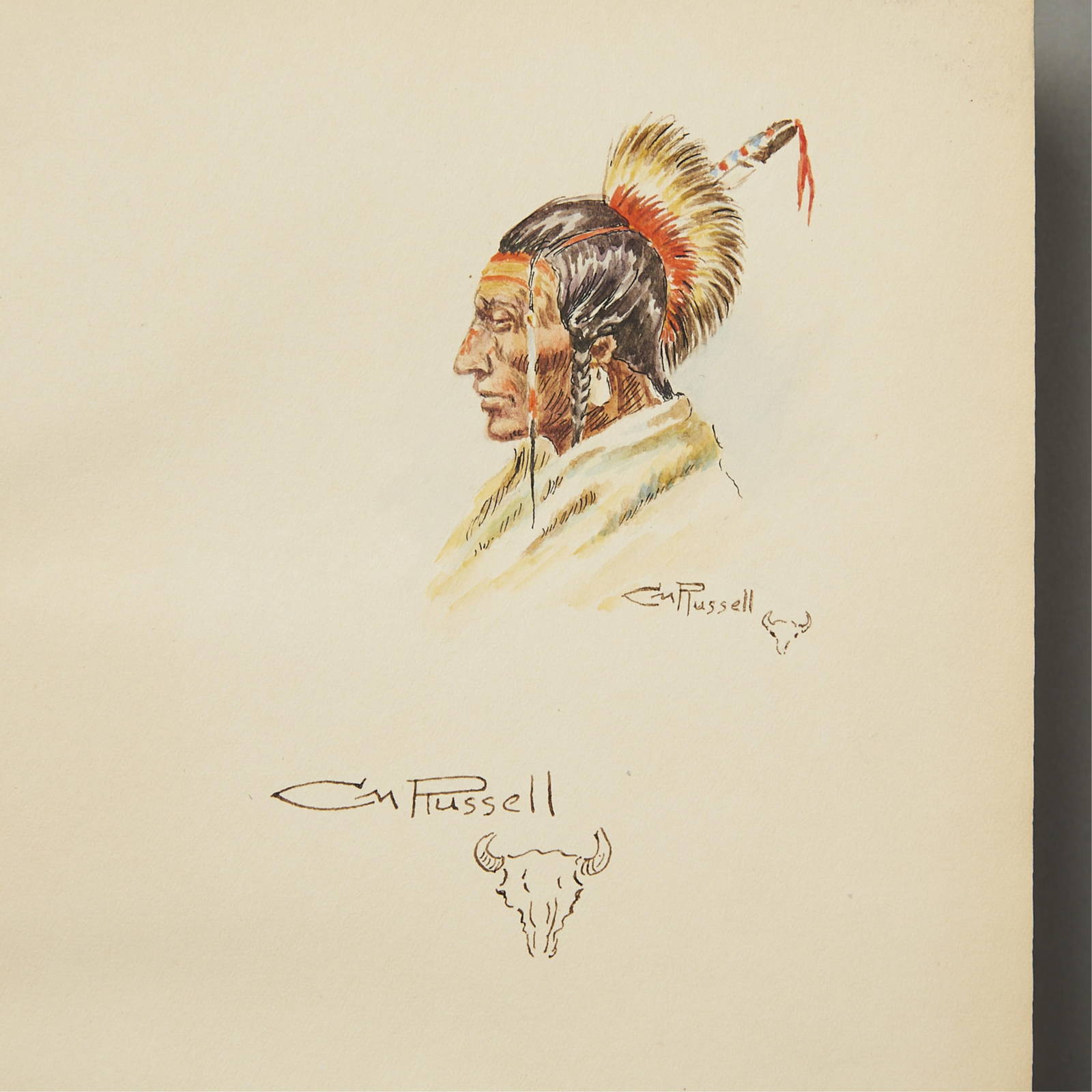 C.m. Russell Painting In "north American Indians" Auction