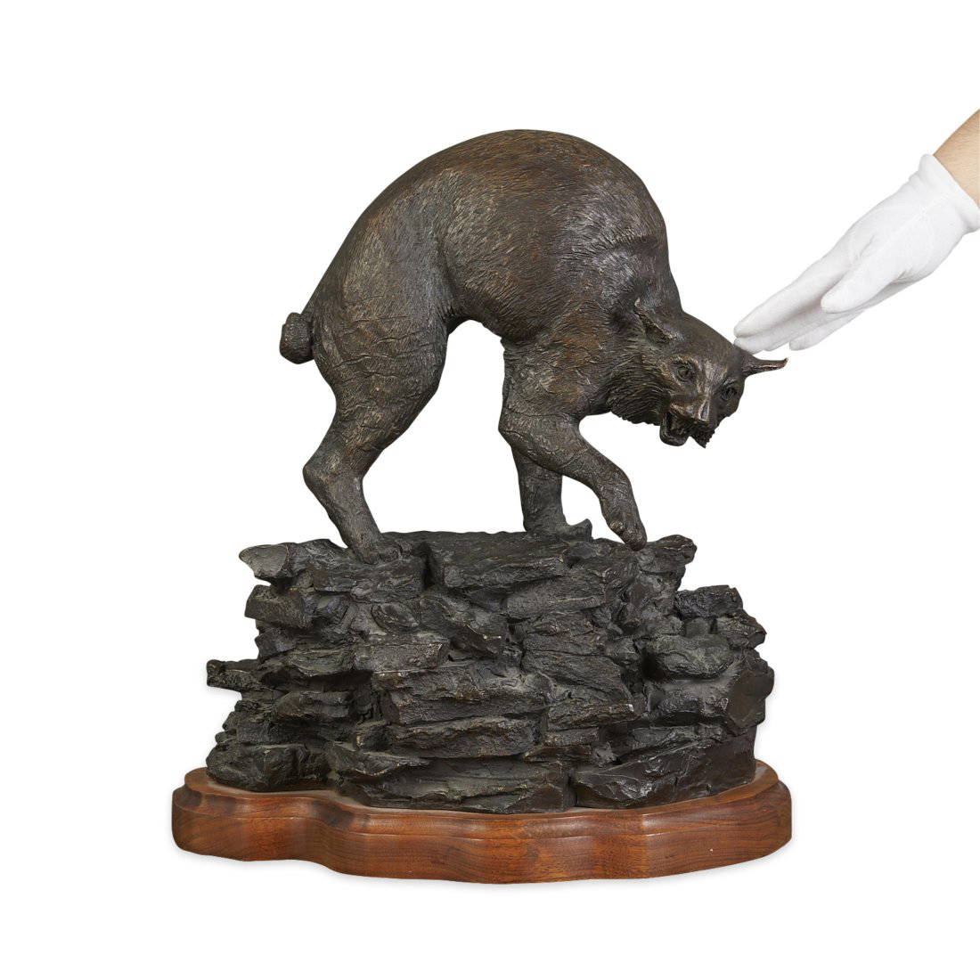 William (bill) Rains Bronze Bobcat Sculpture 1979 Auction