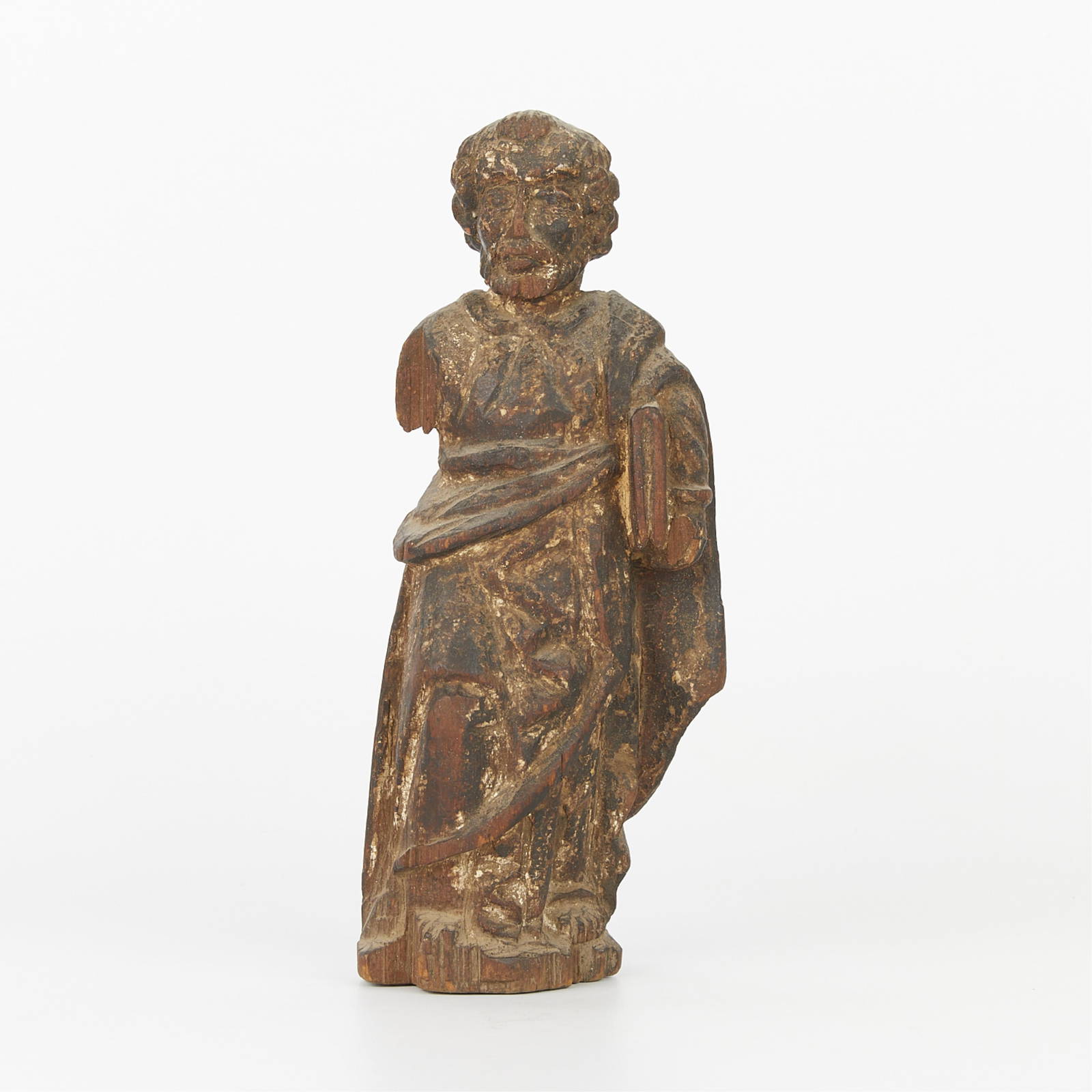 Carved Wooden Early Saint Figure Auction