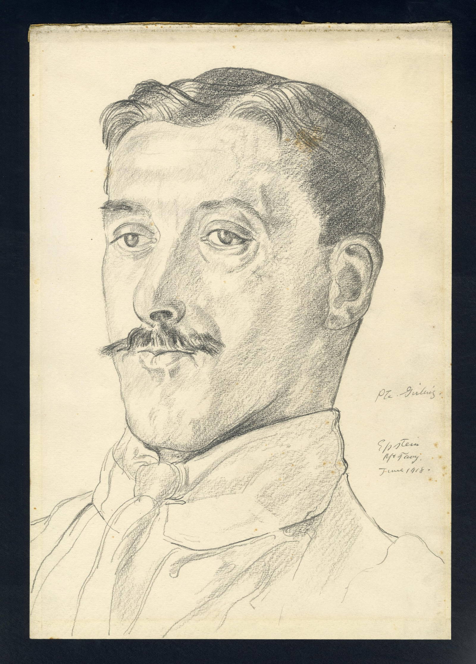 Jacob Epstein "head - Army Study" Drawing 1918 Auction