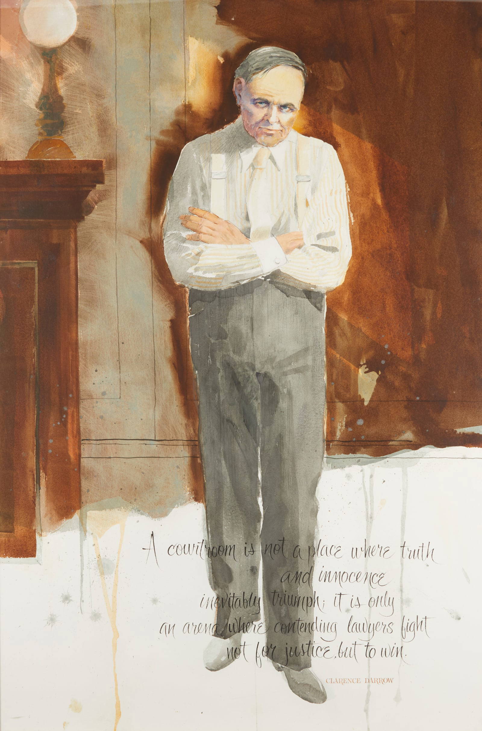 B.h. Armstrong Watercolor Portrait Of Clarence Darrow Auction