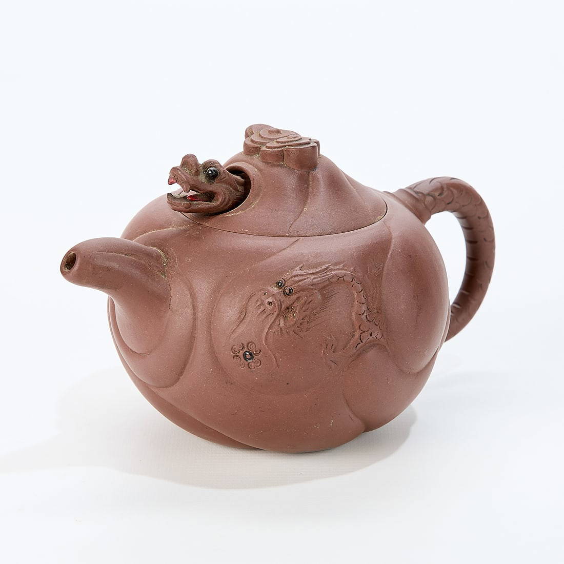Chinese Yixing Teapot W/ Moving Dragon's Head Auction