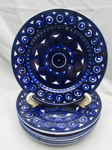 Set of 6 Ceramic Main Course Plates Made by Arabia Finland, Valencia ...