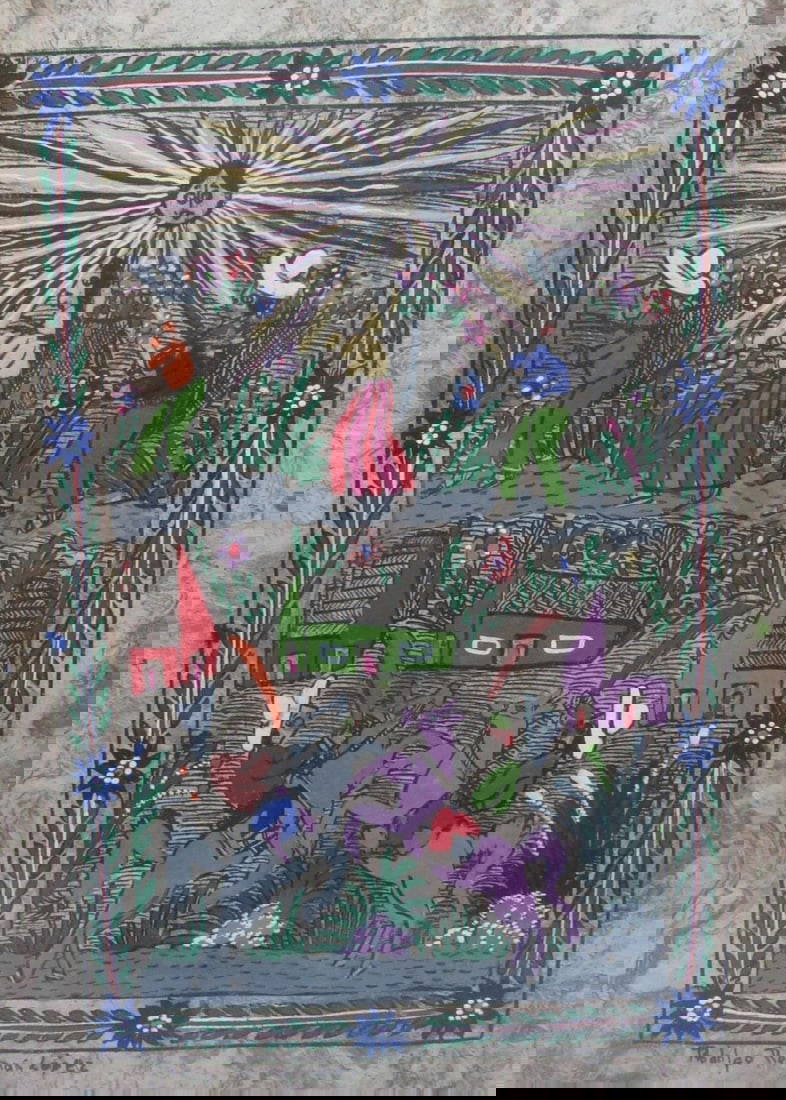 Rodolfo Ramon Lopez (mexican Artist), Figures In Everyday Life Auction