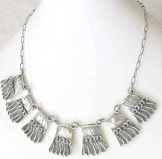 Vintage Modernist Silver Sterling Necklace, Hazorfim, Israel, 1960's ...