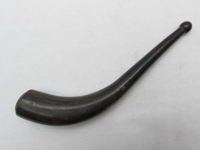 An Old Carved Horn Ear Trumpet Pipe