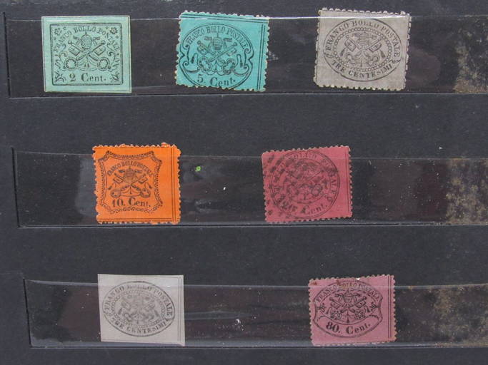 An Assortment Of 7 Early Italian Stamps "franco Bollo Postale" From 1867