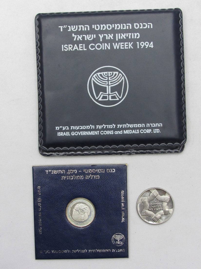 Lot Of 2 Medals Issued By Israel Coins And Medals Corp. Auction