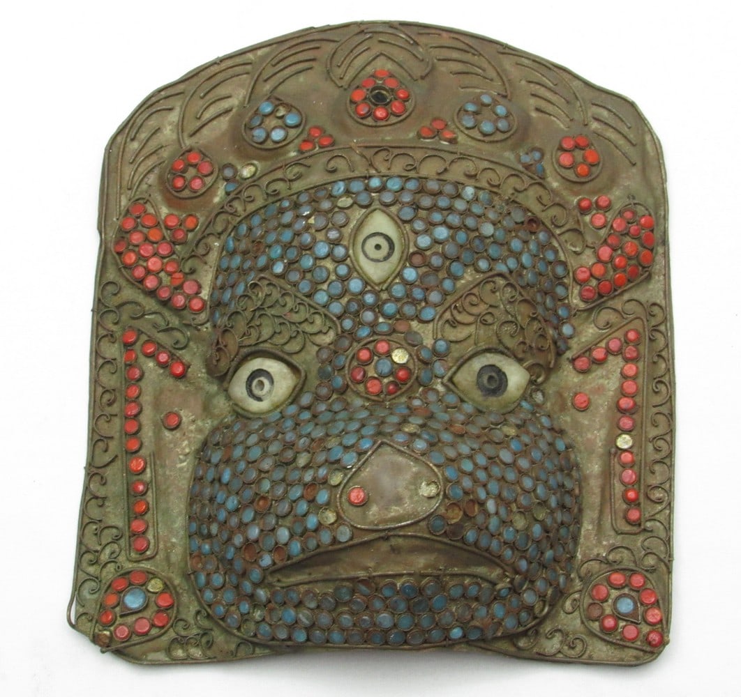 Old Tibetan Ceremonial Mask, Face Of The God Mahakala Auction