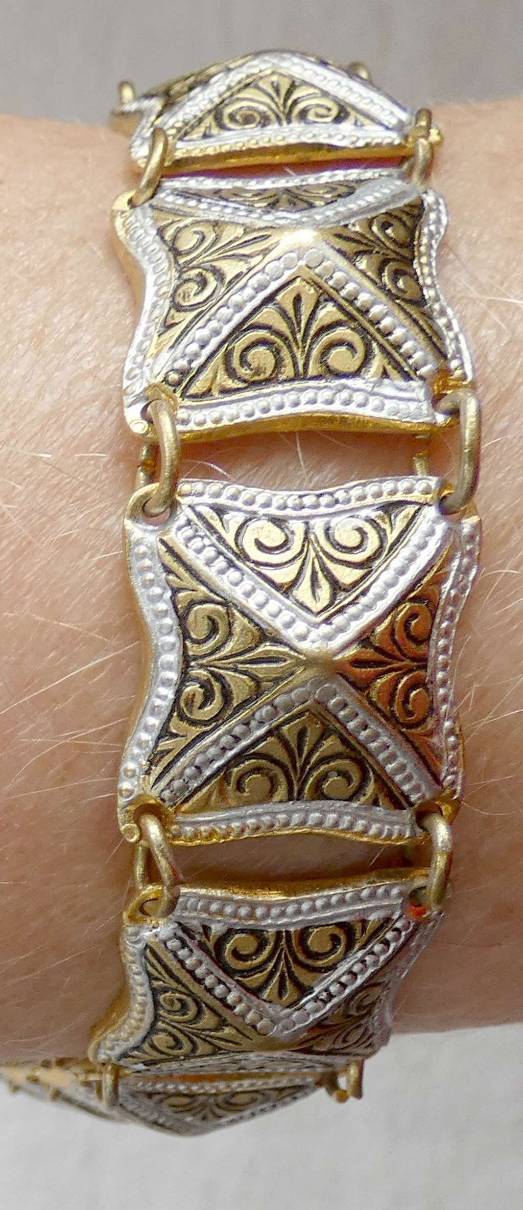 Toledo Spain Damascene Vintage Silver And Gold Tone Engraved Panel ...