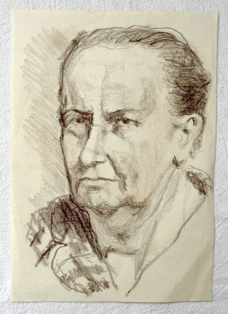 Color Pencil Drawing "portrait Of A Jewish Man" Assumedly Wasserman ...