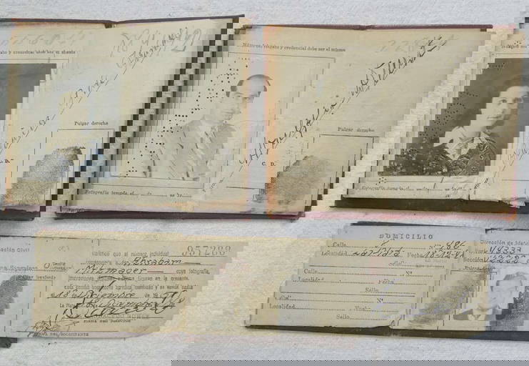 3 Old Jewish Argentinian Id Cards Of Jewish Persons, With Fingerprints ...