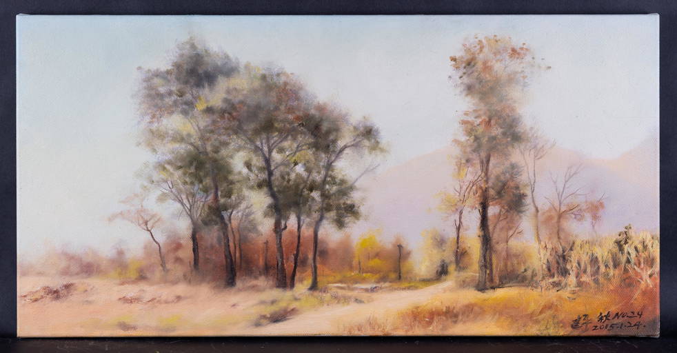 Fine Art Original Oil Painting By Artist Jianping Chen "trees 10"