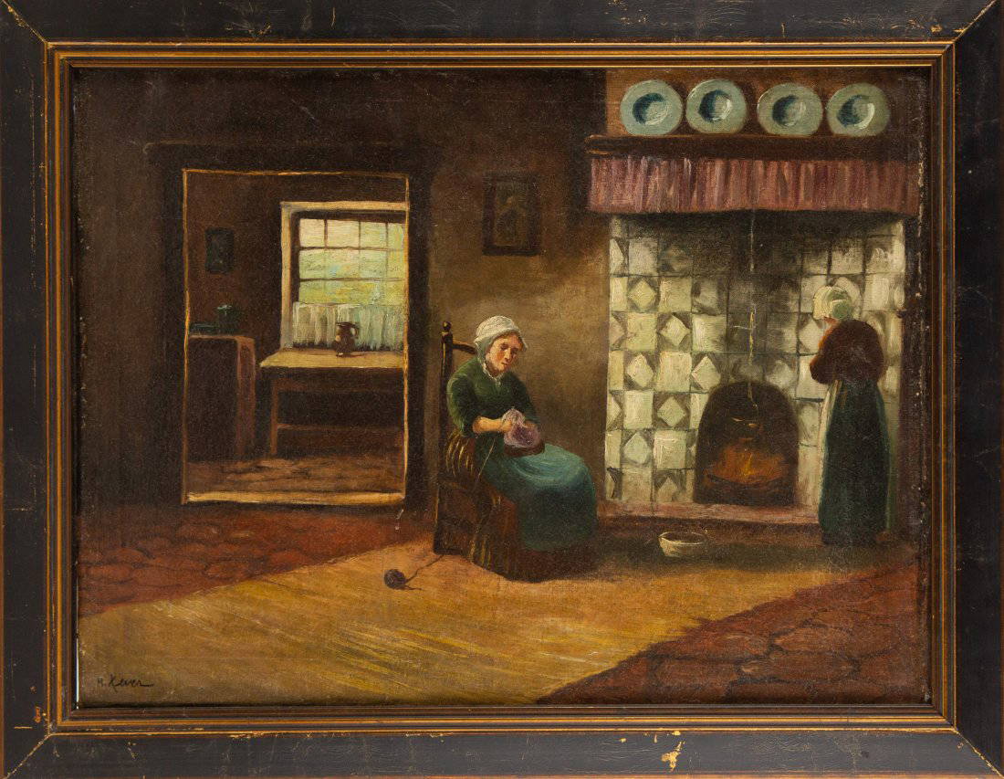 Jacob Simon Hendrik Kever (1854-1922) Portrait Oil On Canvas Auction