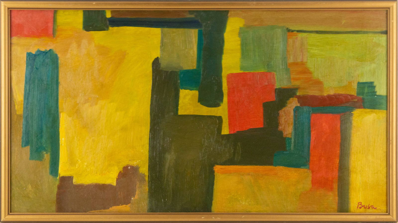 Peter Busa (1914 - 1985) Abstract Oil On Board Auction
