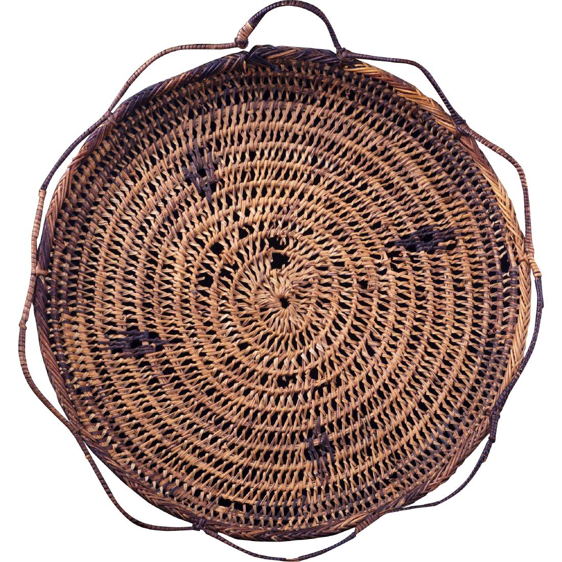 Northwest Salish Indian flat basket in a tray shape