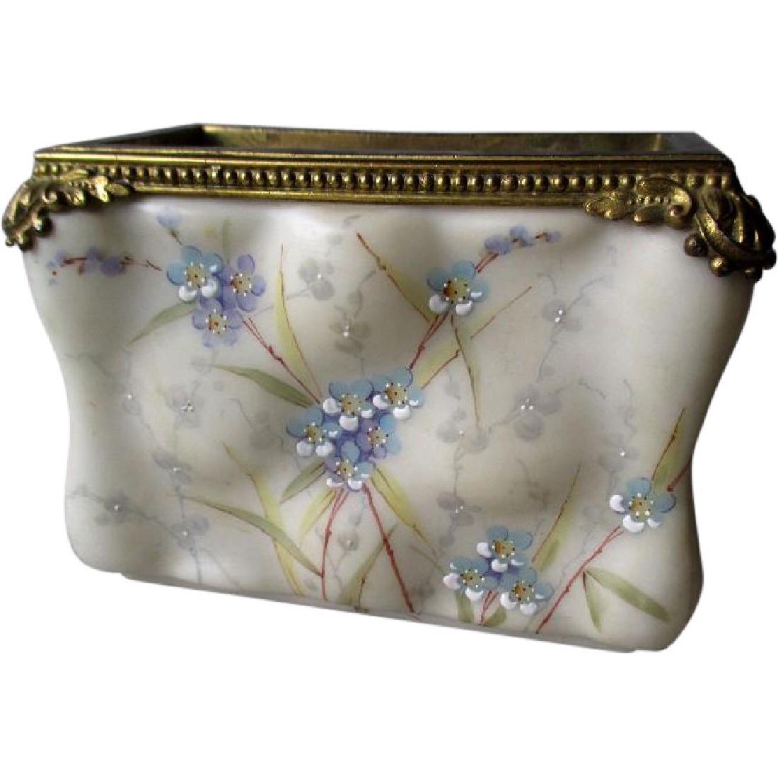 Vintage Wavecrest Bronze Mounted Glass Letter Box