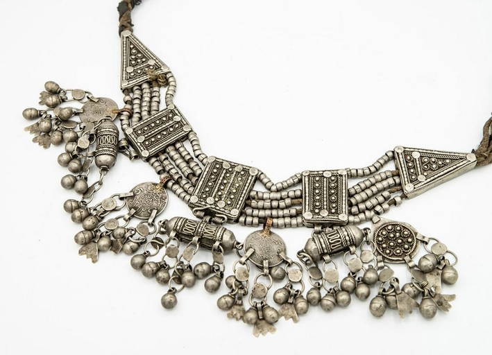 A Fine Silver "lazem" Necklace, Yemen, Late 19th