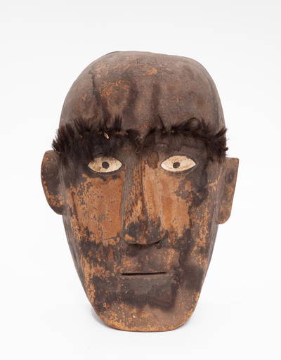 A Dayak Ceremonial Mask With Human Hair, Indonesia