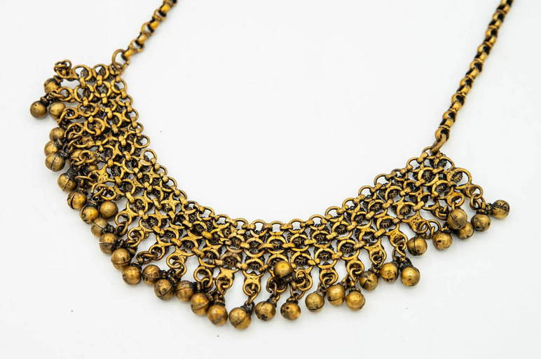 A Fine Silver Gilt "labbeh" Necklace, Yemen, 19th