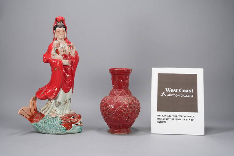 2 pcs Chinese red porcelain (#0062) on Jun 11, 2022 | West Coast ...